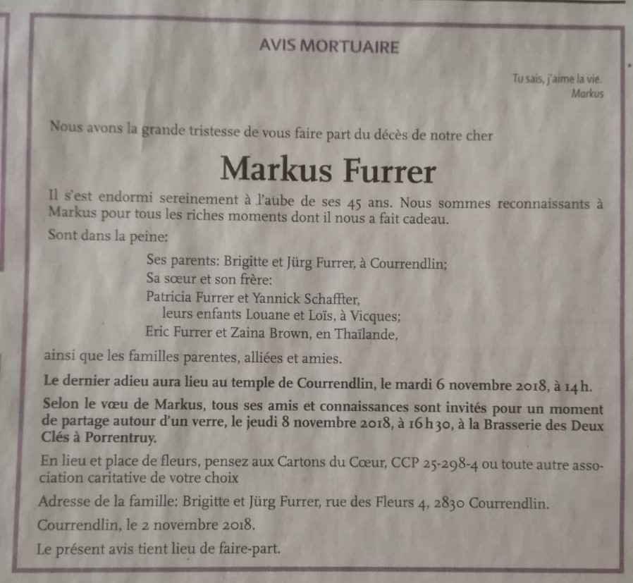 Marc Furrer est décédé à 45 ans | Cercle d'échecs Philidor Mulhouse